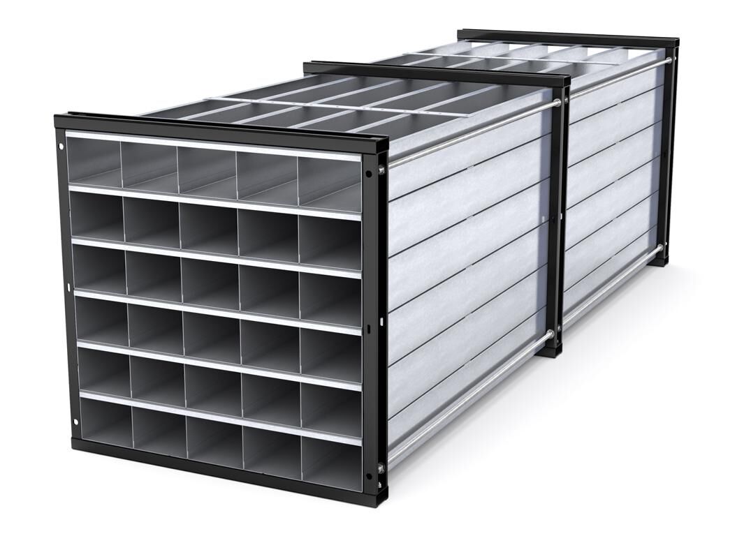 Wabenregal Typ RWR-30/3 für Langmaterial - 30 Fächer - Länge 3000 mm